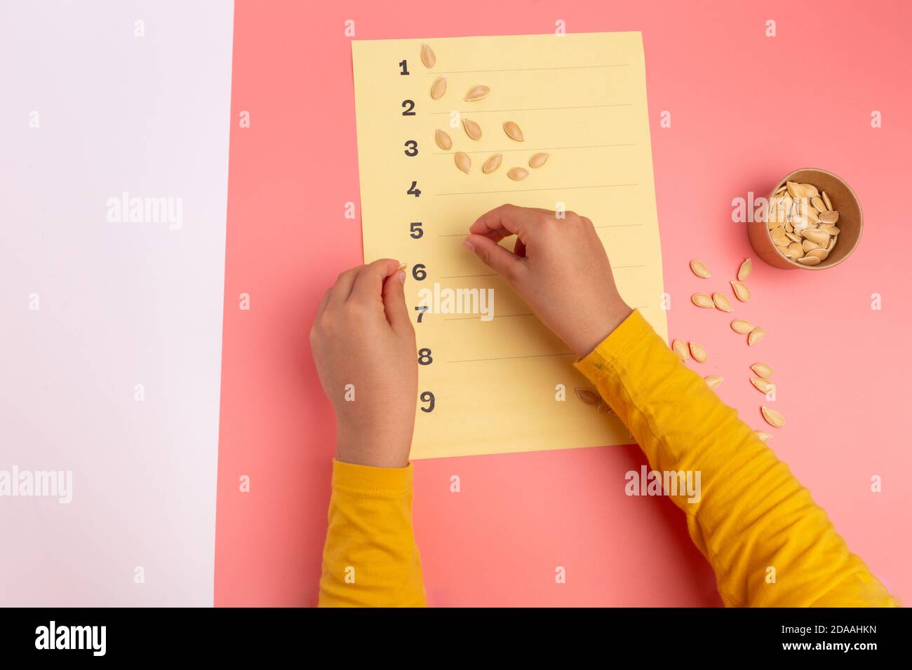 pumpkin seeds counting game for kids. mathematic education concept ...