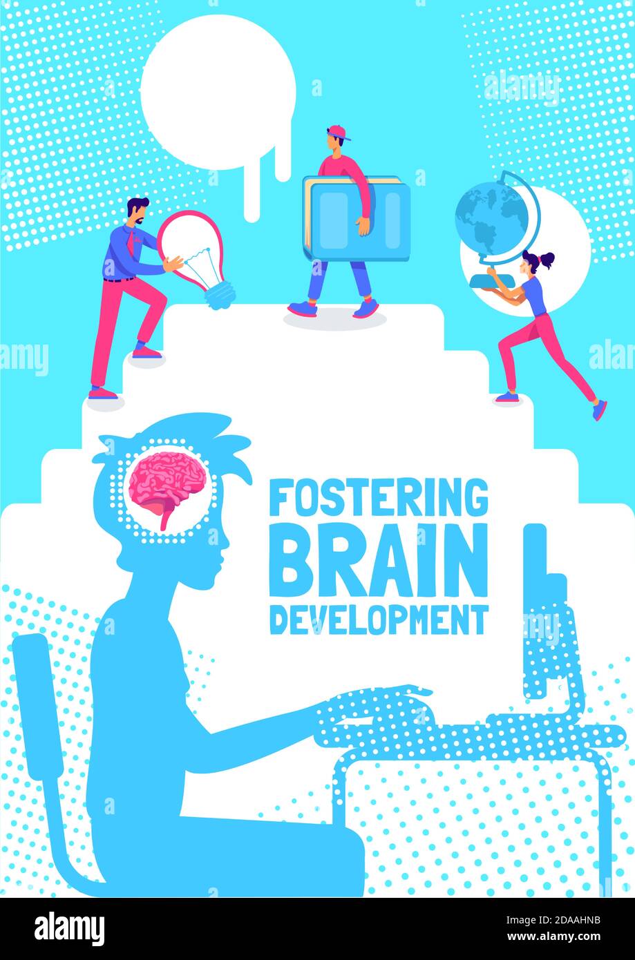 Fostering brain development poster flat vector template Stock Vector ...