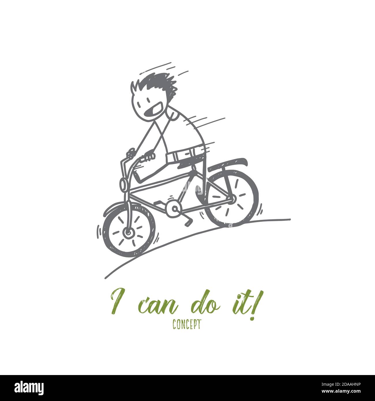 Hand drawn smiling man riding bicycle Stock Vector Image & Art - Alamy