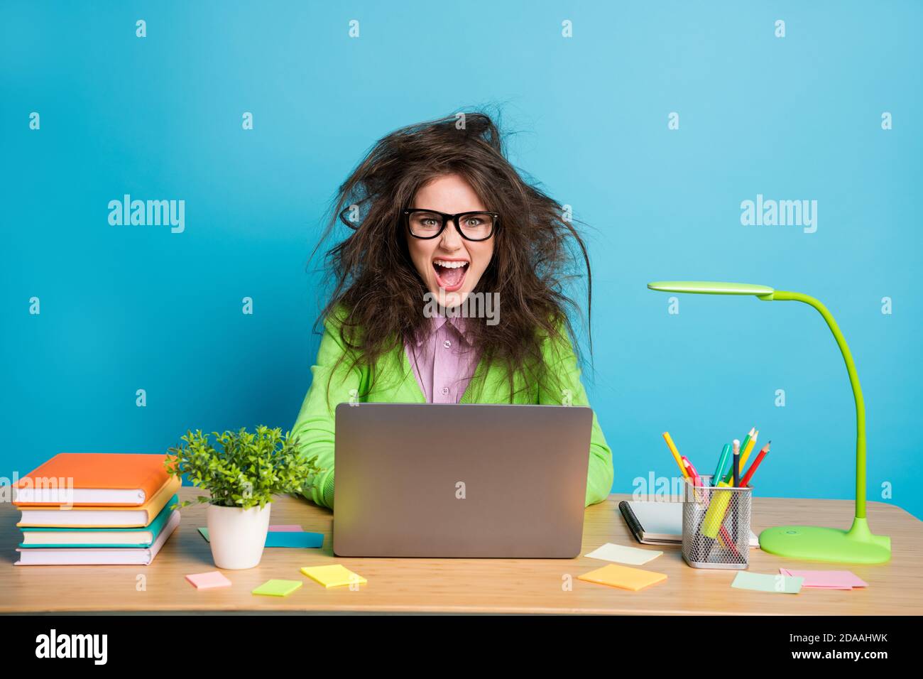 Portrait of her she nice overworked crazy mad fury brunette girl ...
