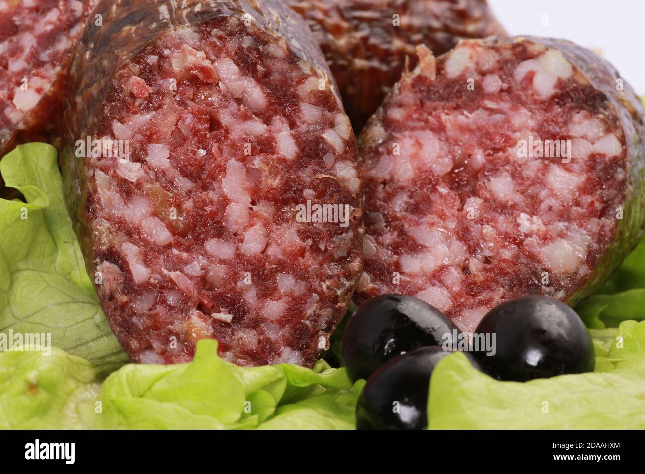 Closeup macro shot of sausages Stock Photo - Alamy