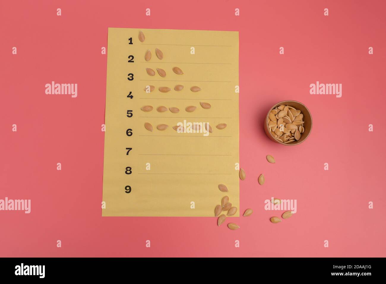 pumpkin seeds counting game for kids. mathematic education concept ...