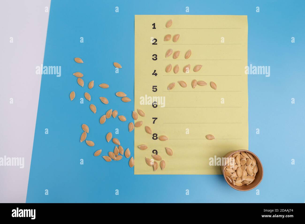 mathematic education for young concept. pumpkin seeds counting game for ...