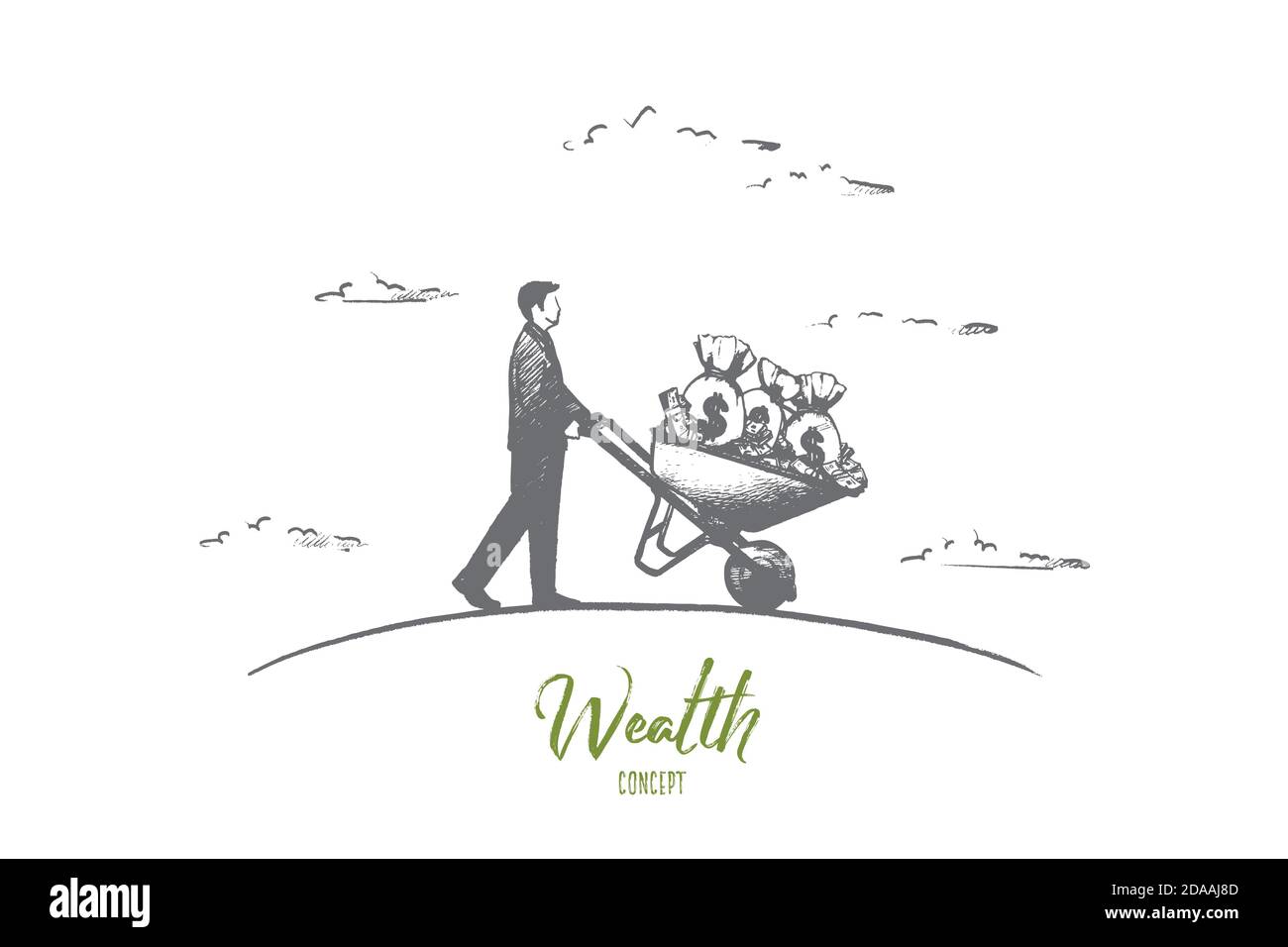Wealth concept. Hand drawn isolated vector Stock Vector Image & Art - Alamy