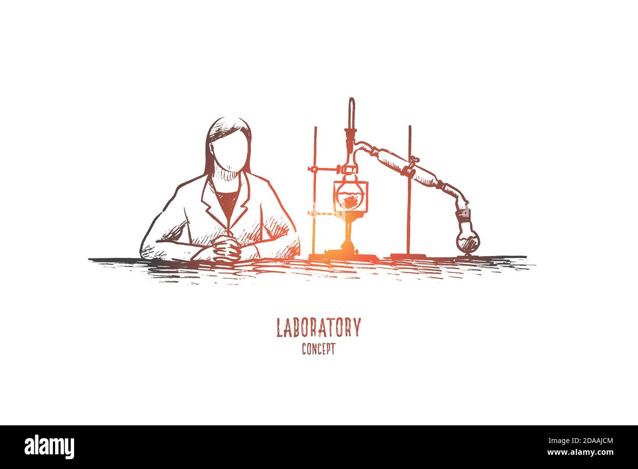 Laboratory concept. Hand drawn isolated vector Stock Vector Image & Art ...