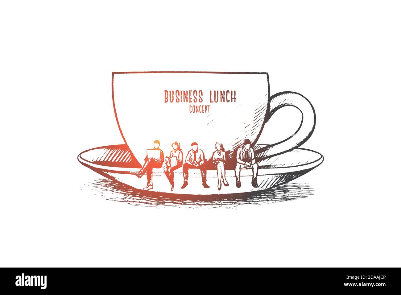 Businessman eating lunch Stock Vector Images - Alamy