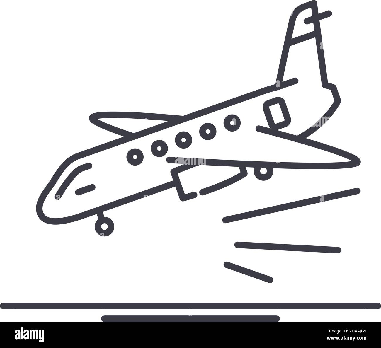 Arrivals icon, linear isolated illustration, thin line vector, web ...