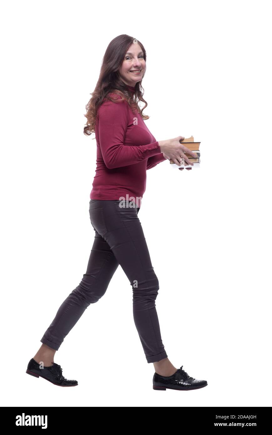 Happy teacher standing in Cut Out Stock Images & Pictures - Alamy