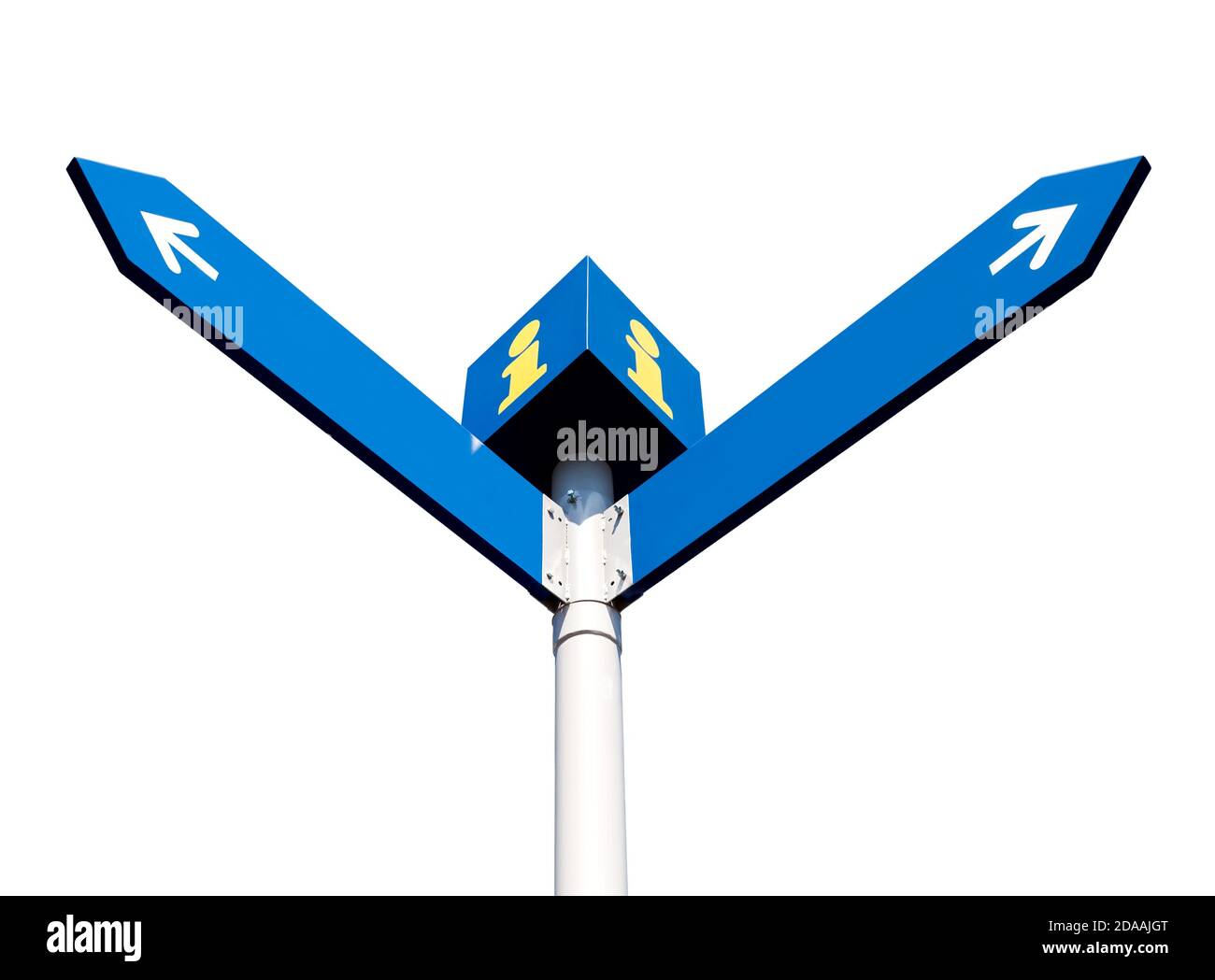 Blank directional road signs isolated on white Stock Photo - Alamy