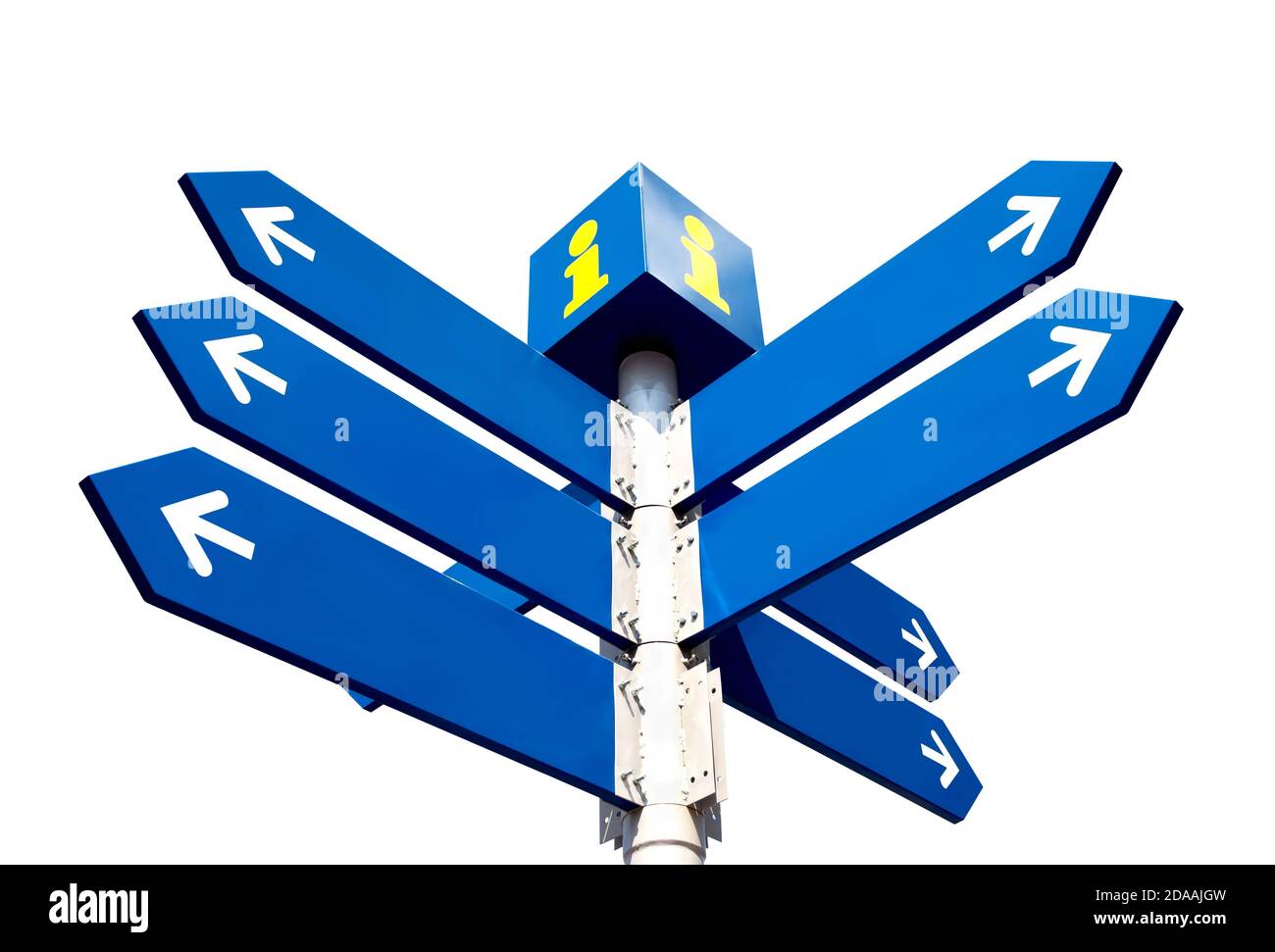 Blank directional road signs isolated on white Stock Photo - Alamy