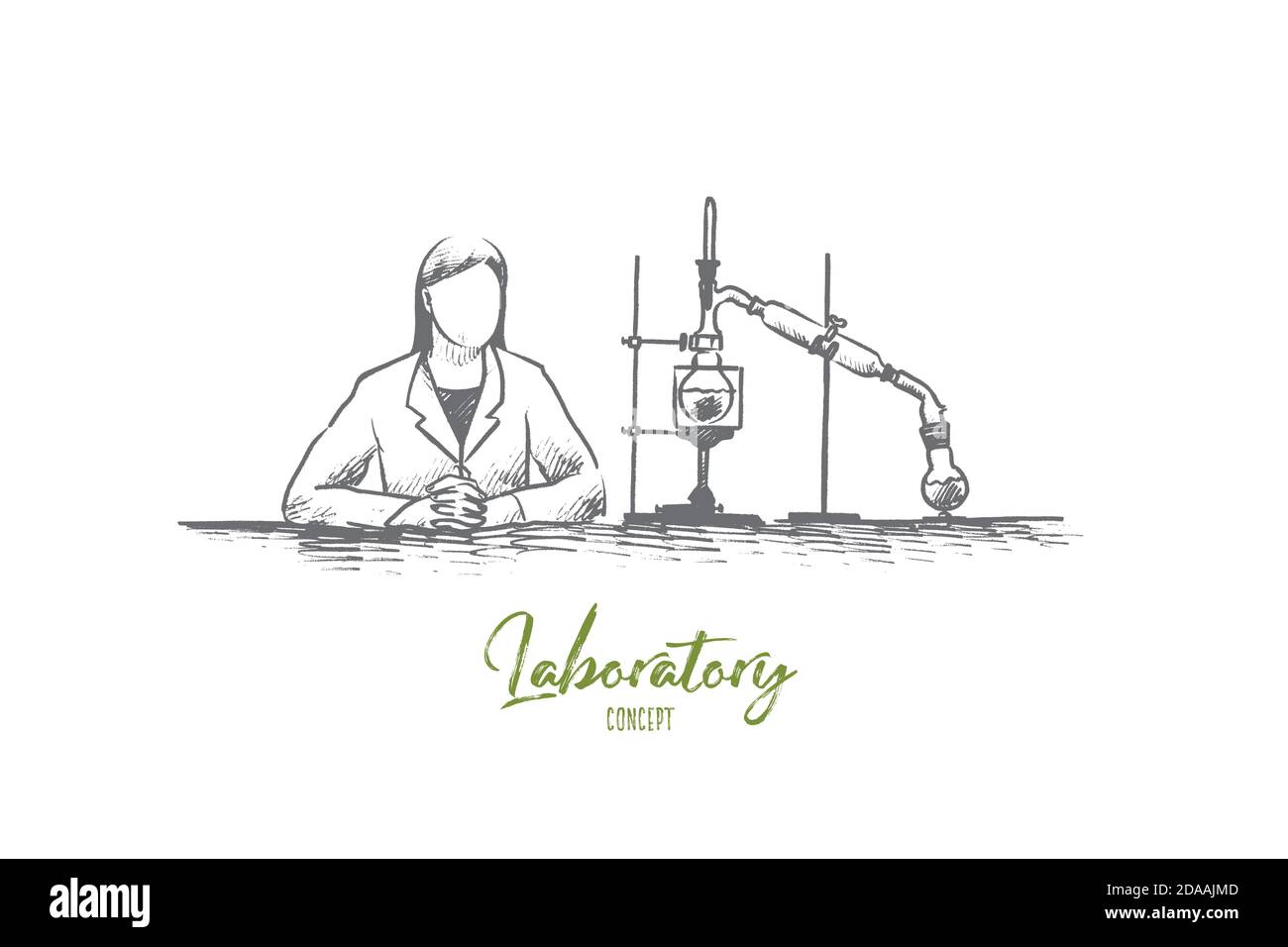 Laboratory concept. Hand drawn isolated vector Stock Vector Image & Art ...