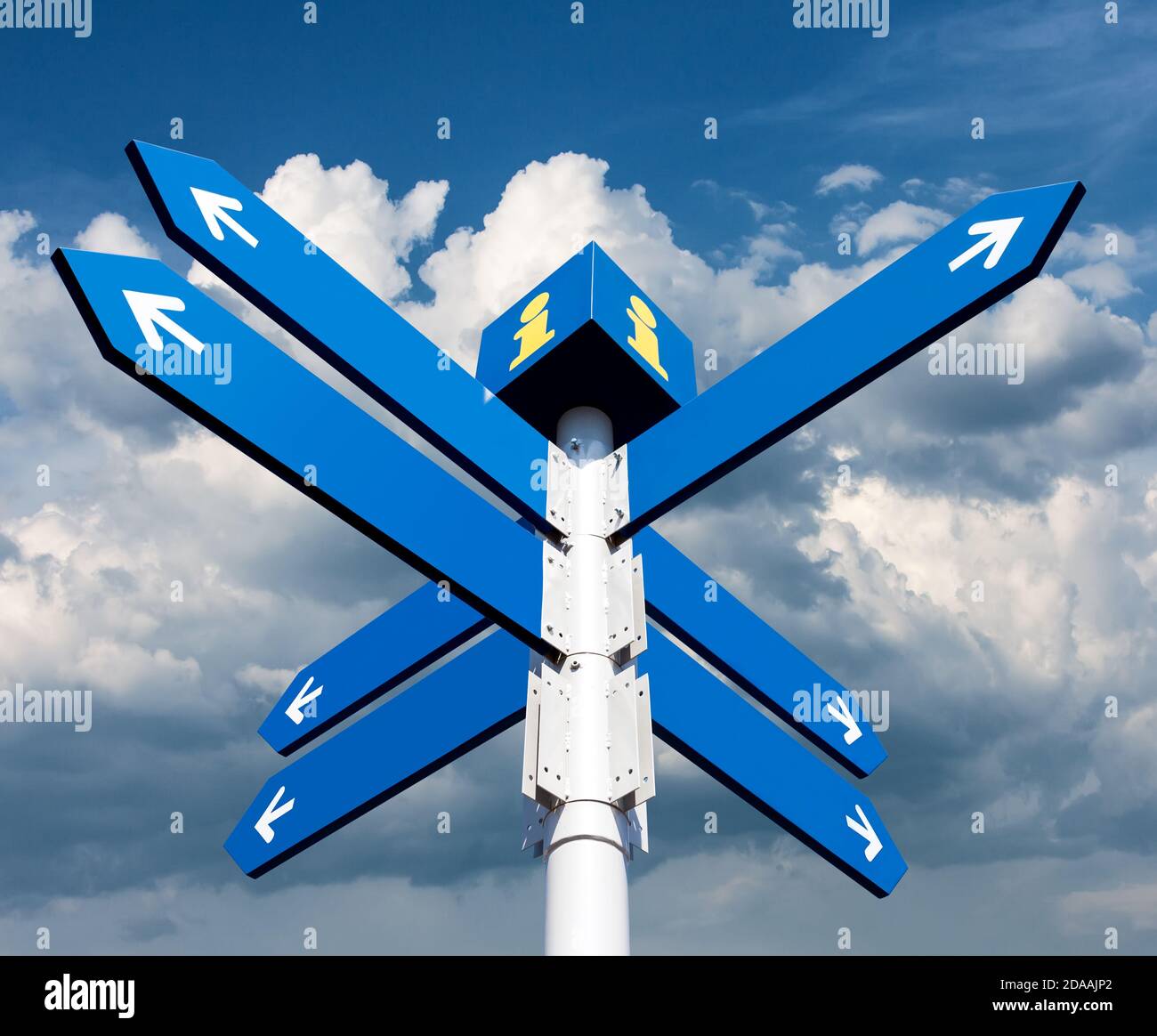 Blank directional road signs on sky background Stock Photo - Alamy