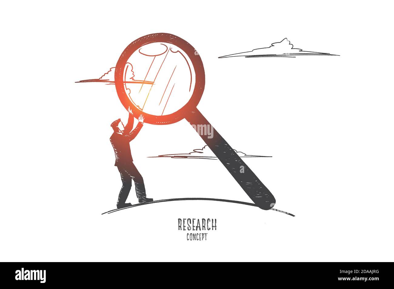 Research concept. Hand drawn isolated vector Stock Vector Image & Art ...
