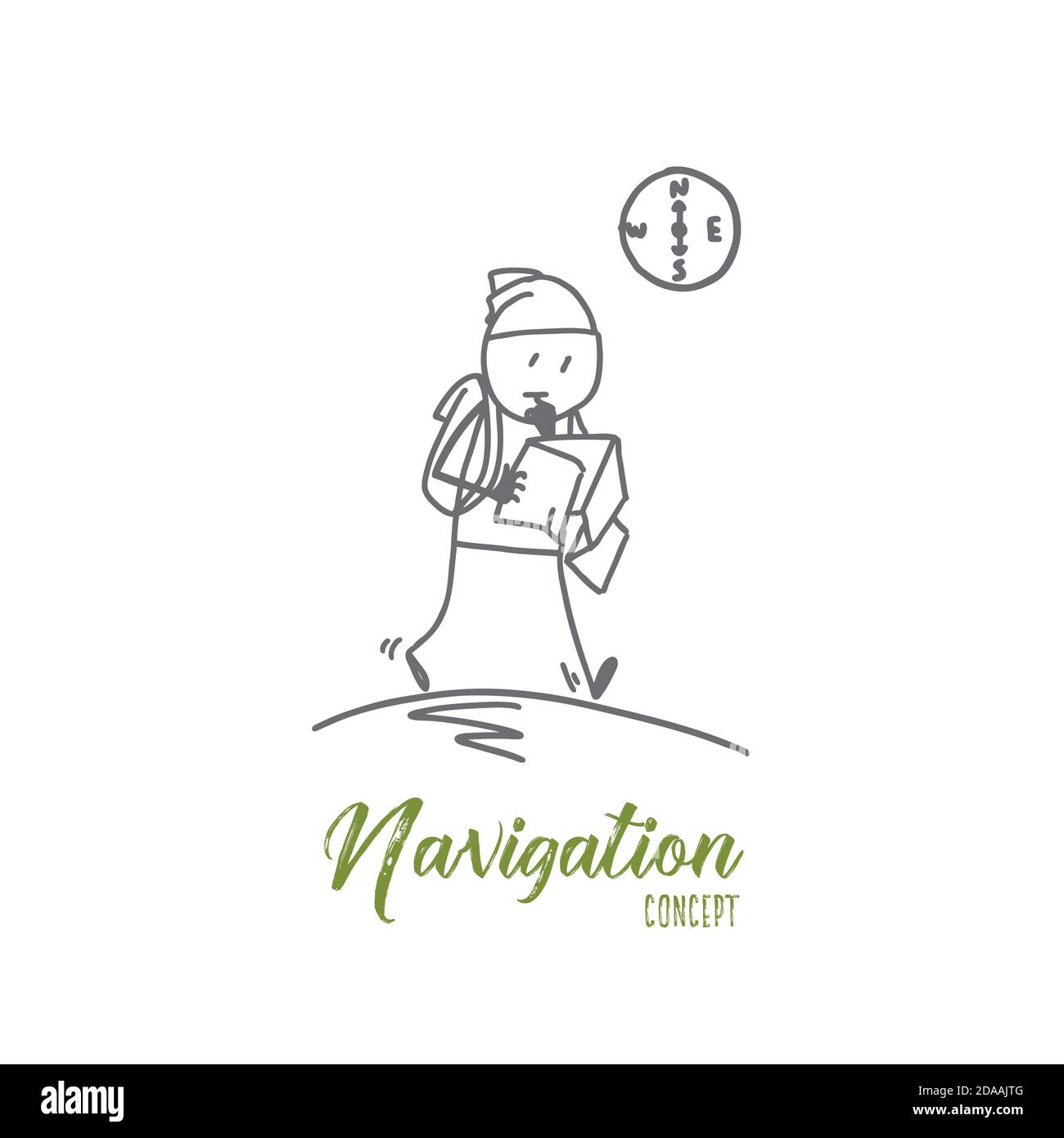 Tourist guide walking in Stock Vector Images - Alamy