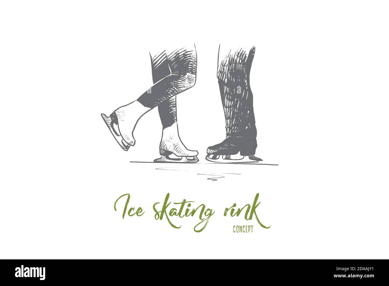 Ice skating rink concept. Hand drawn isolated vector Stock Vector Image ...