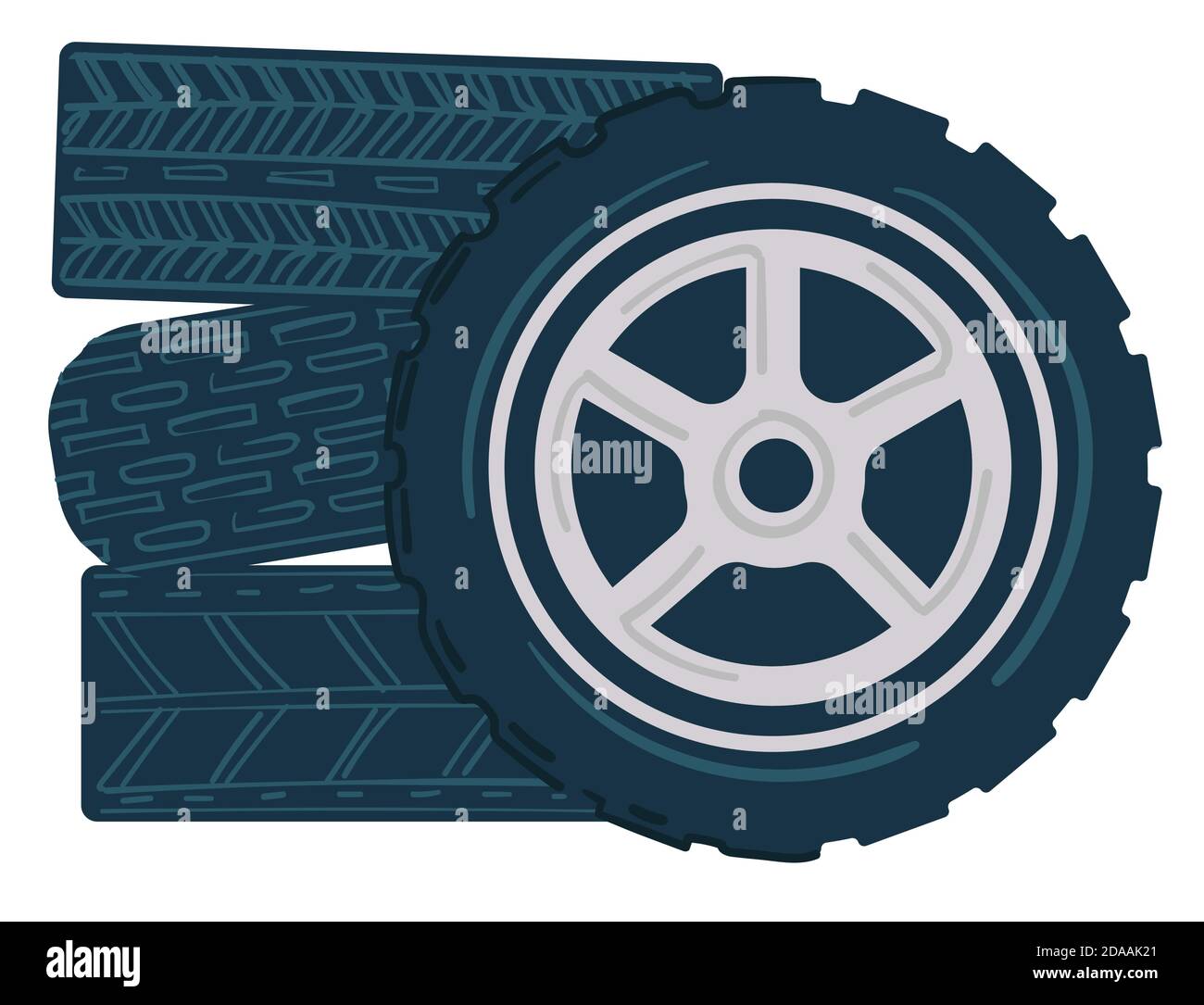 Car tyres in maintenance or automobile shop vector Stock Vector Image ...