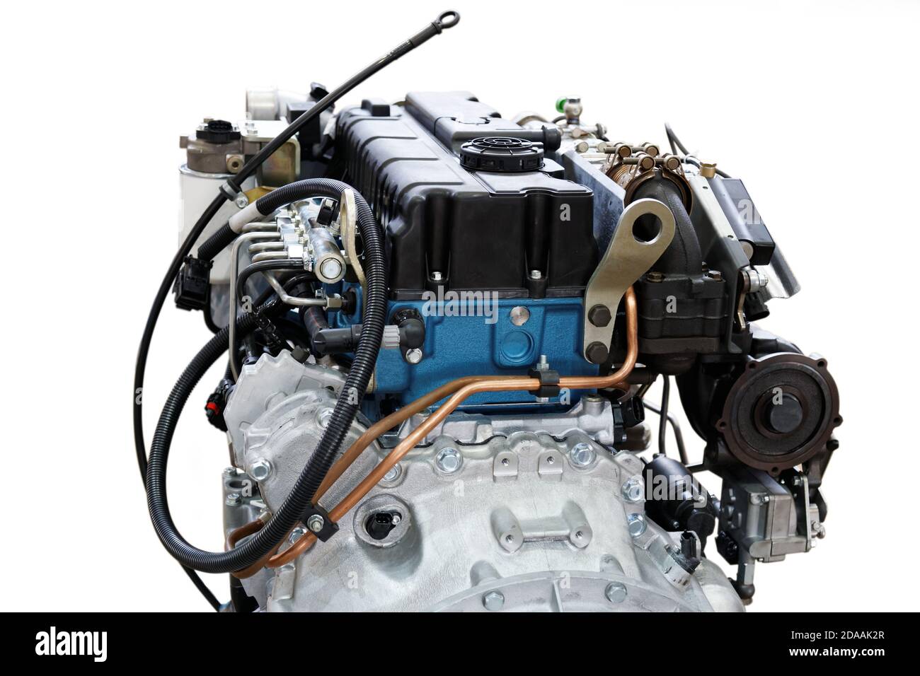 New and clean powerful car engine isolated on white Stock Photo - Alamy