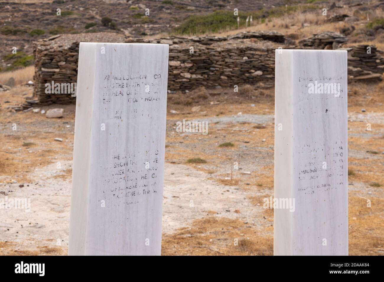 Ios Island, Greece- 20 September 2020: The white tomb of Homer. A ...