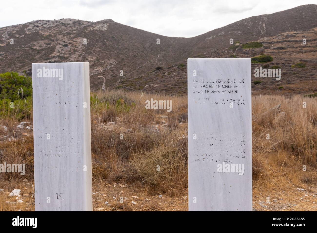 Ios Island, Greece- 20 September 2020: The white tomb of Homer. A ...