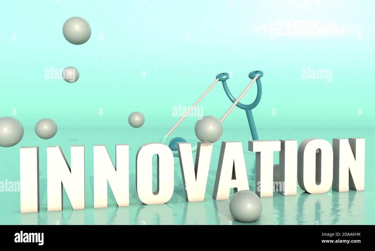 Innovation lettering in 3d illustration. Render Stock Photo - Alamy