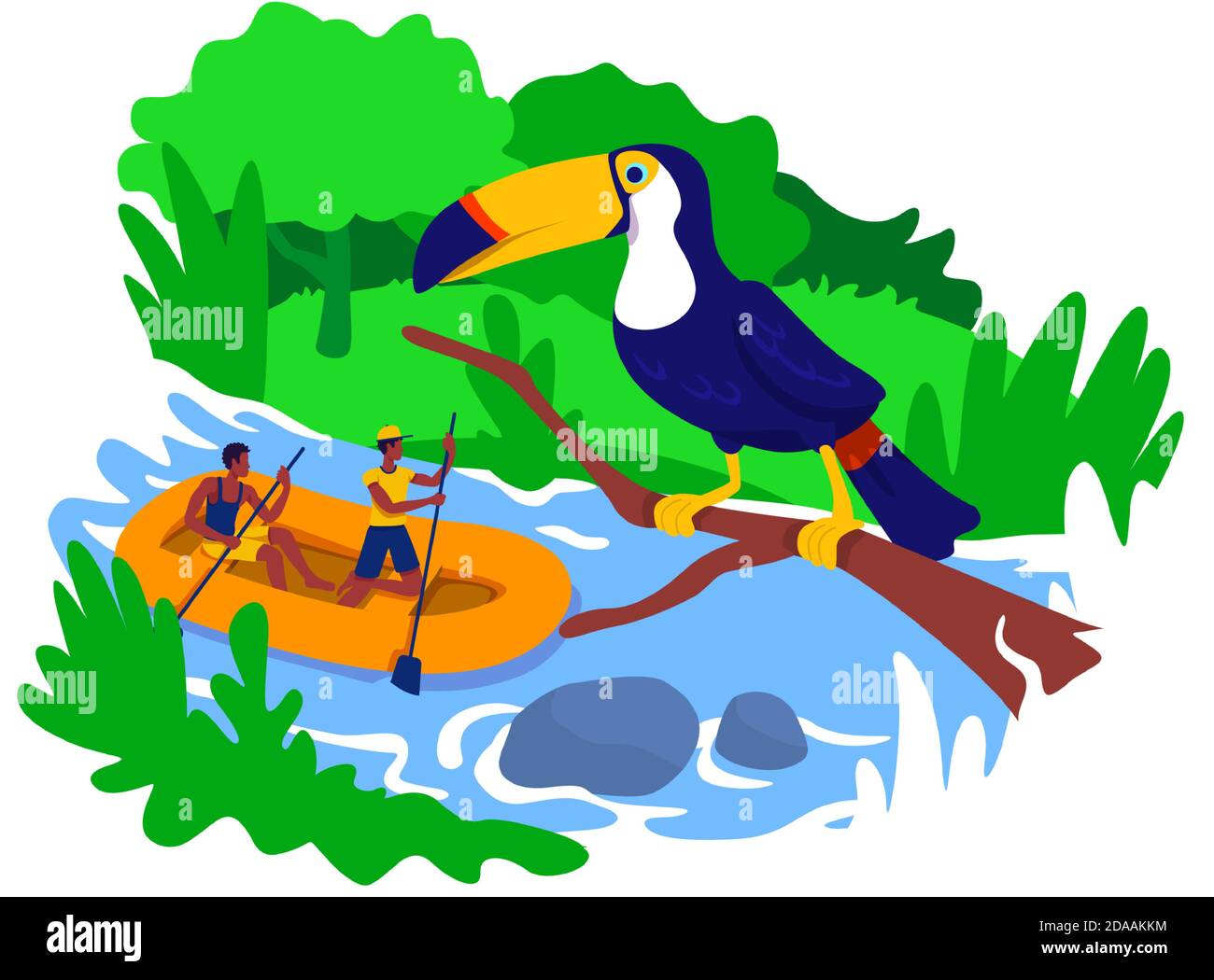 Rafting 2D vector web banner, poster Stock Vector Image & Art - Alamy