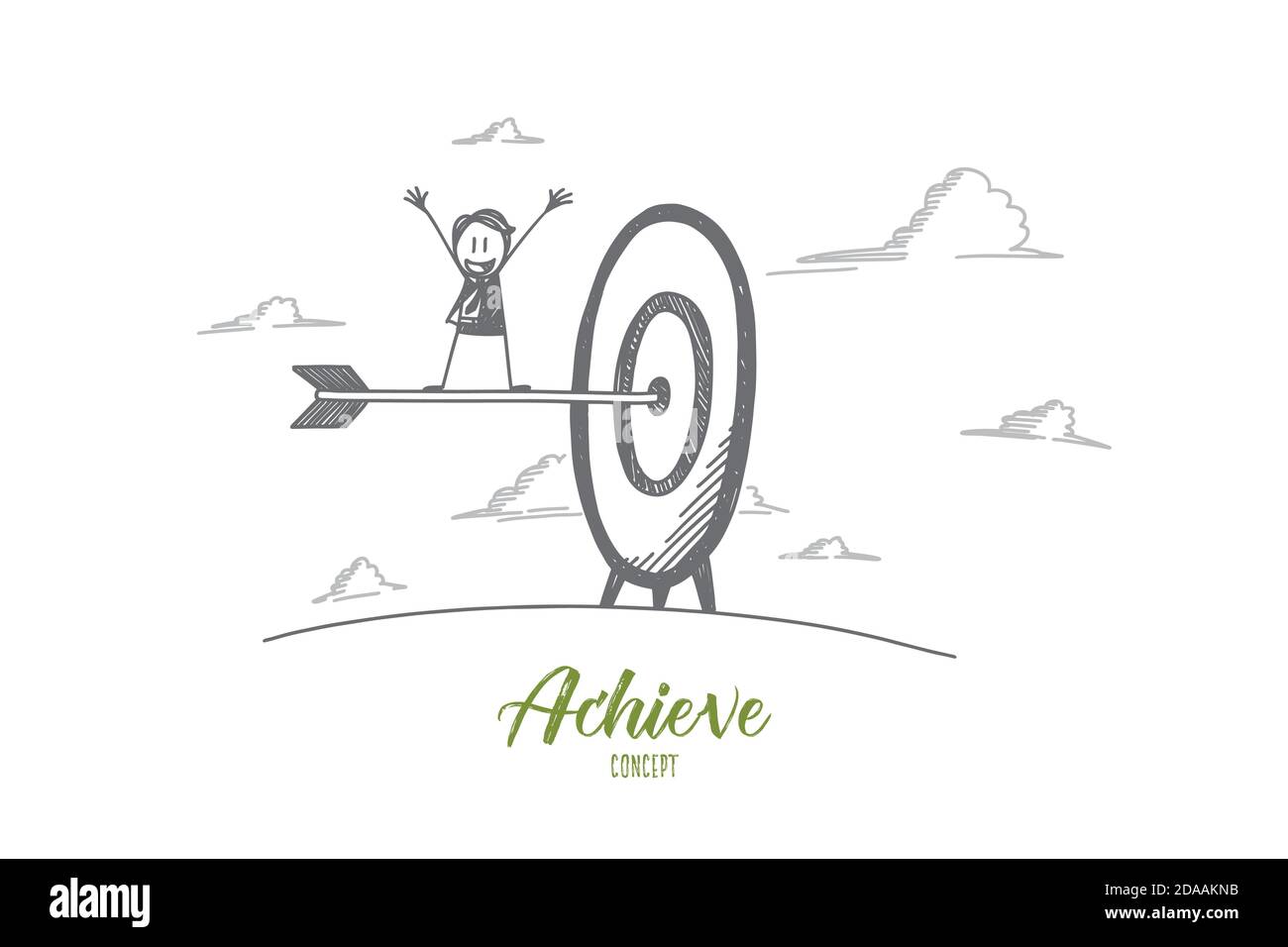 Achieve concept. Hand drawn isolated vector Stock Vector Image & Art ...