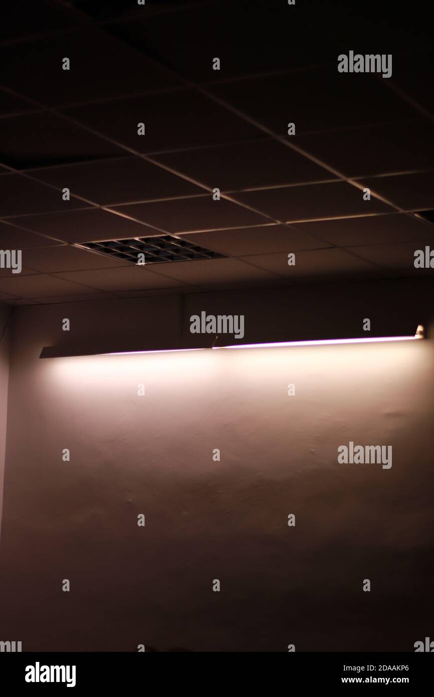 Led colorful light illuminating the wall, space for text Stock Photo ...