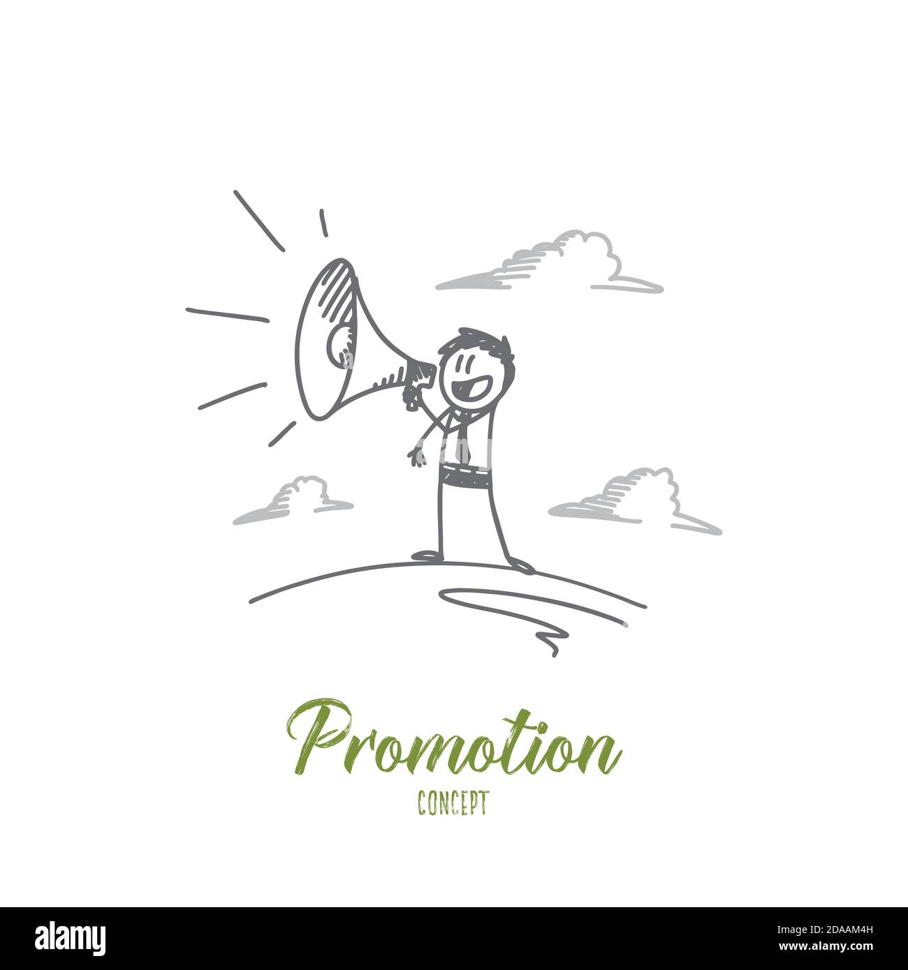 Promotion concept. Hand drawn isolated vector Stock Vector Image & Art ...