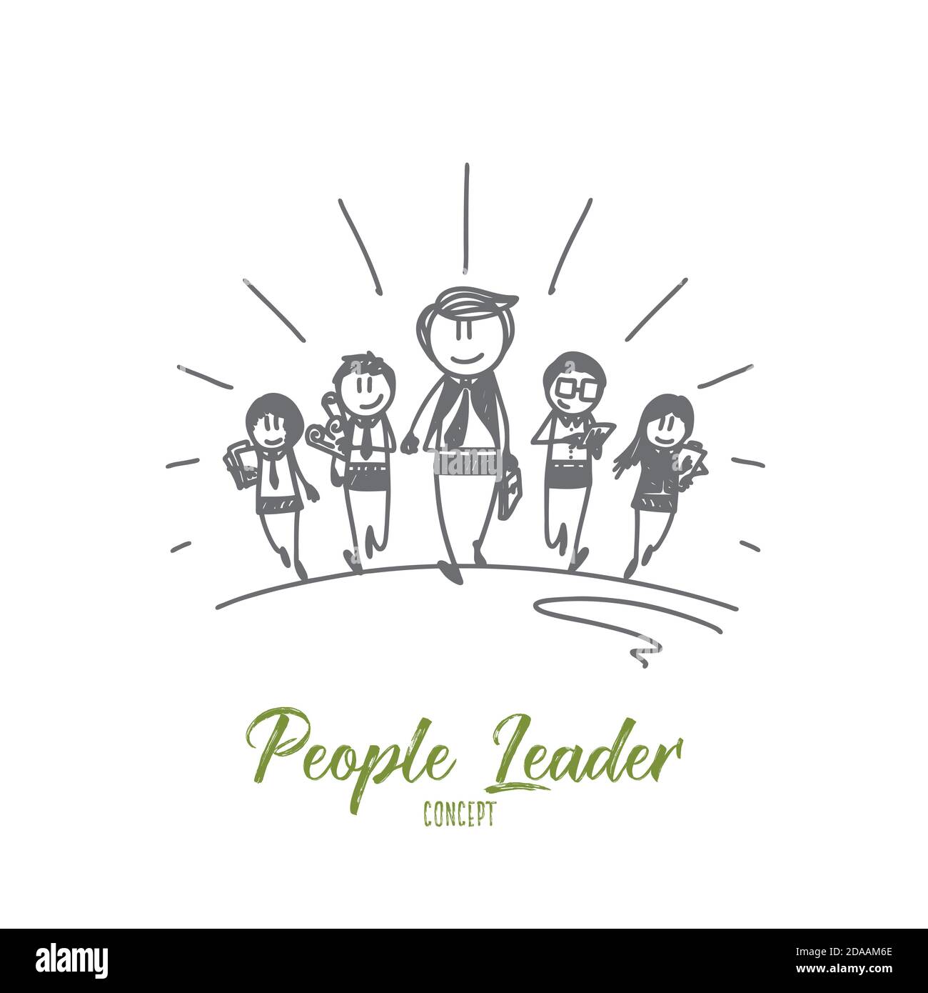 People leader concept. Hand drawn isolated vector Stock Vector Image ...