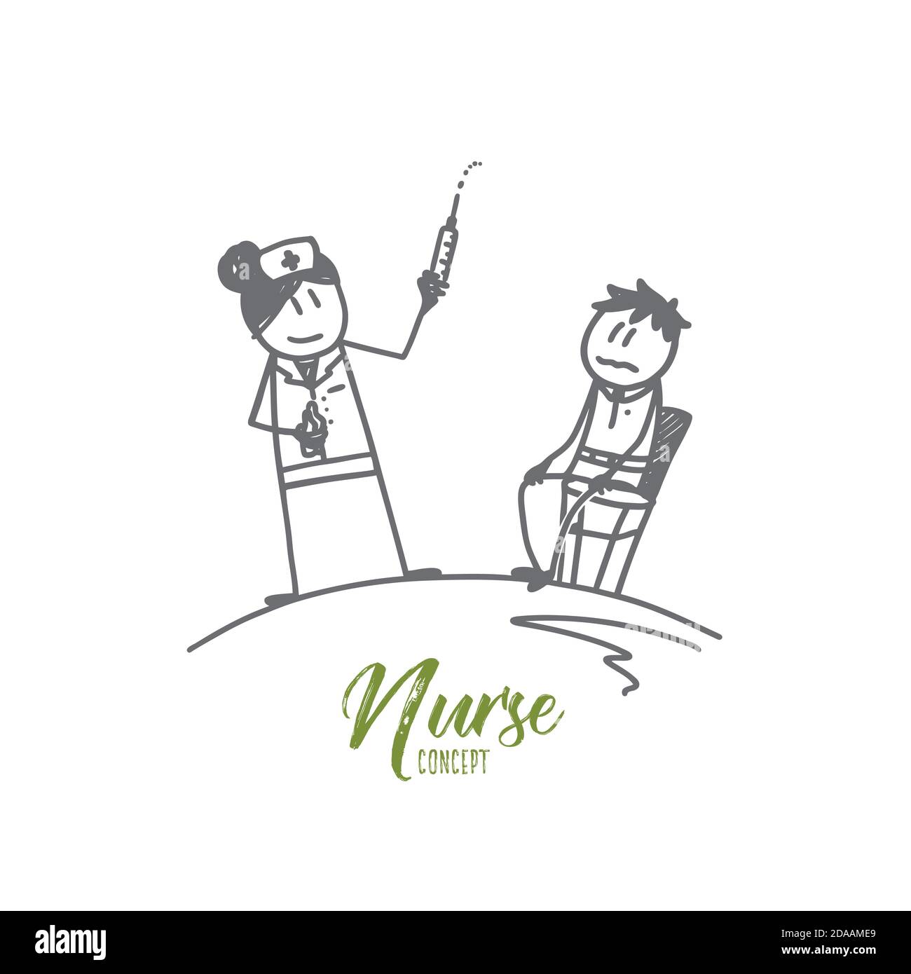 Nurse concept. Hand drawn isolated vector Stock Vector Image & Art - Alamy