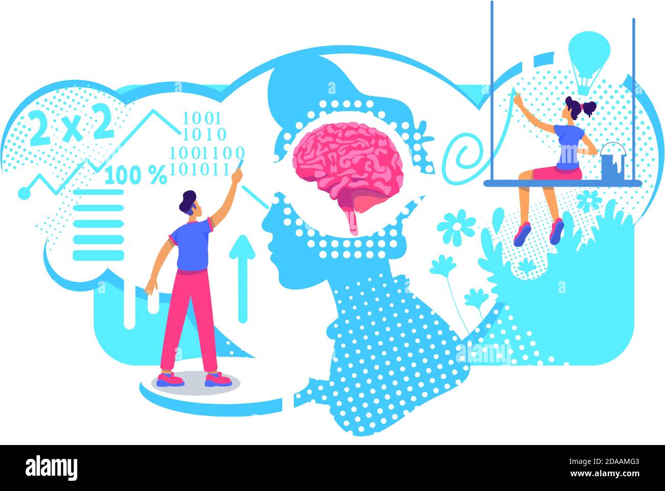 Creative and technical aspects of personality flat concept vector ...