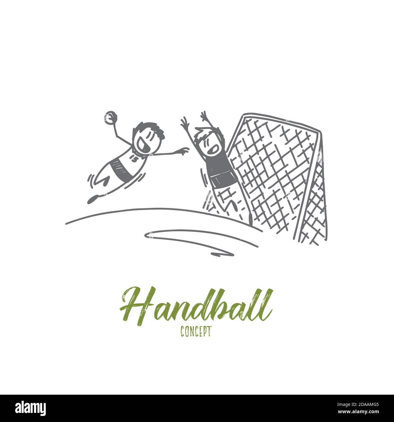 Handball concept. Hand drawn isolated vector Stock Vector Image & Art ...