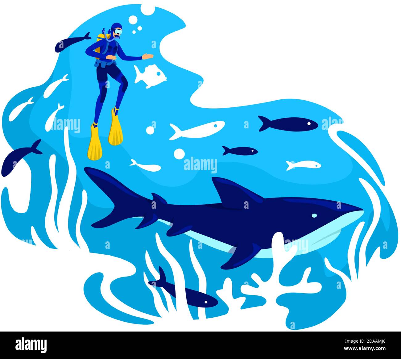 Diving 2D vector web banner, poster Stock Vector Image & Art - Alamy