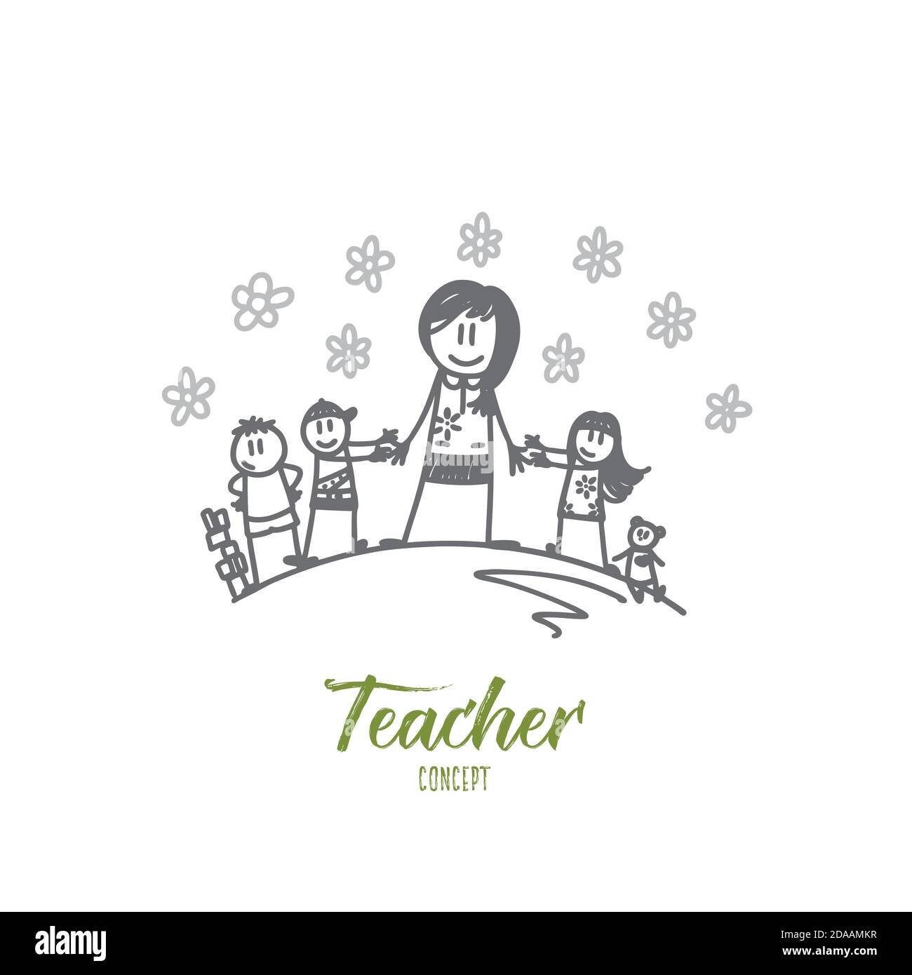 Teacher concept. Hand drawn isolated vector Stock Vector Image & Art ...