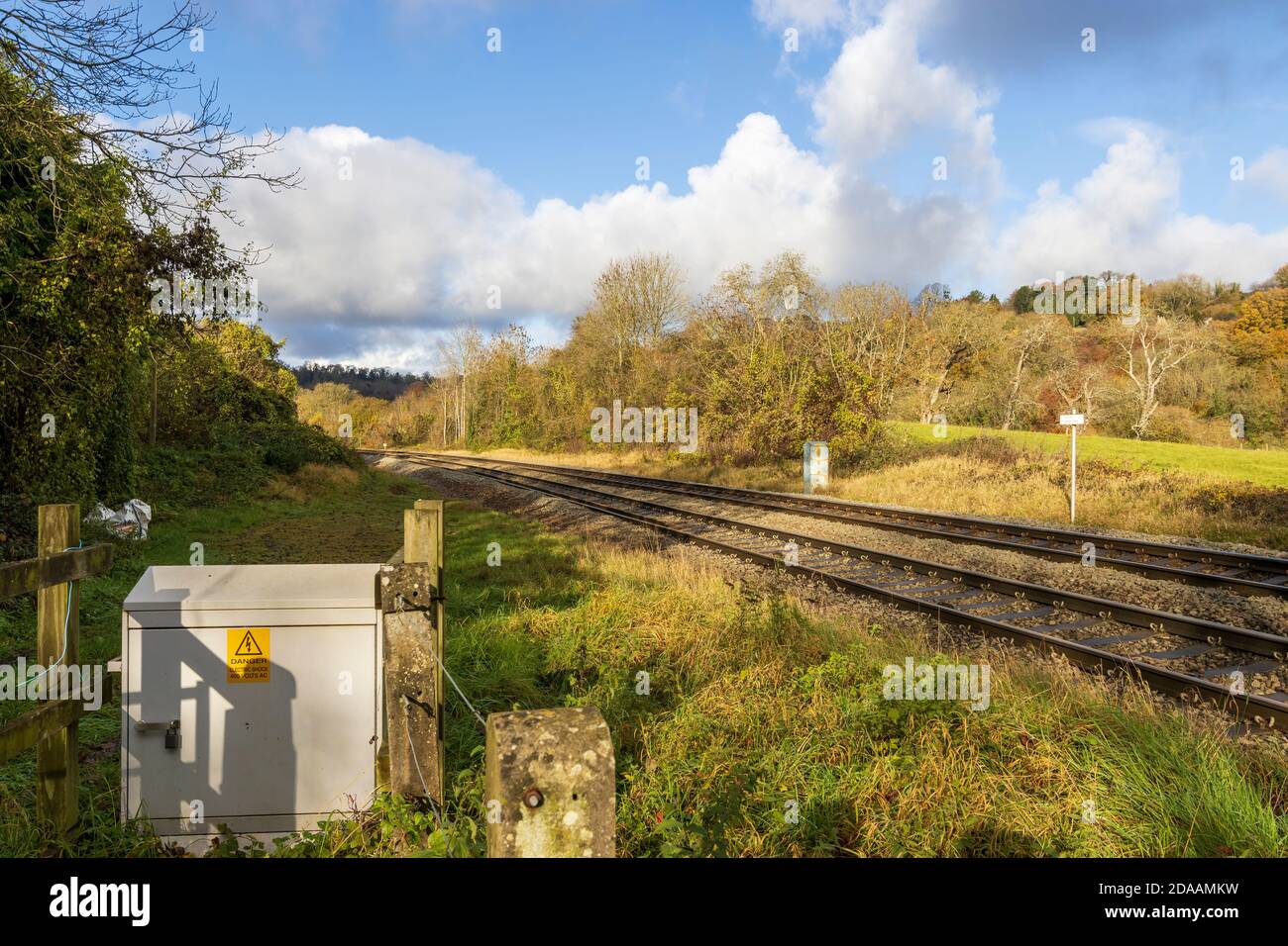 Train Tracks heading out of Freshford Railway Station Stock Photo - Alamy