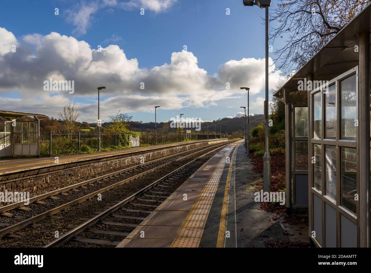 Train Tracks heading out of Freshford Railway Station Stock Photo - Alamy