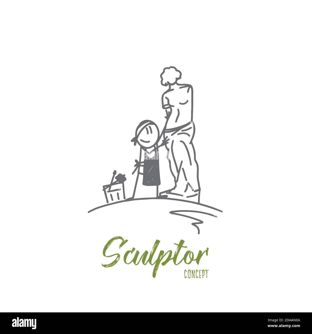 Chisel stone statue Stock Vector Images - Alamy