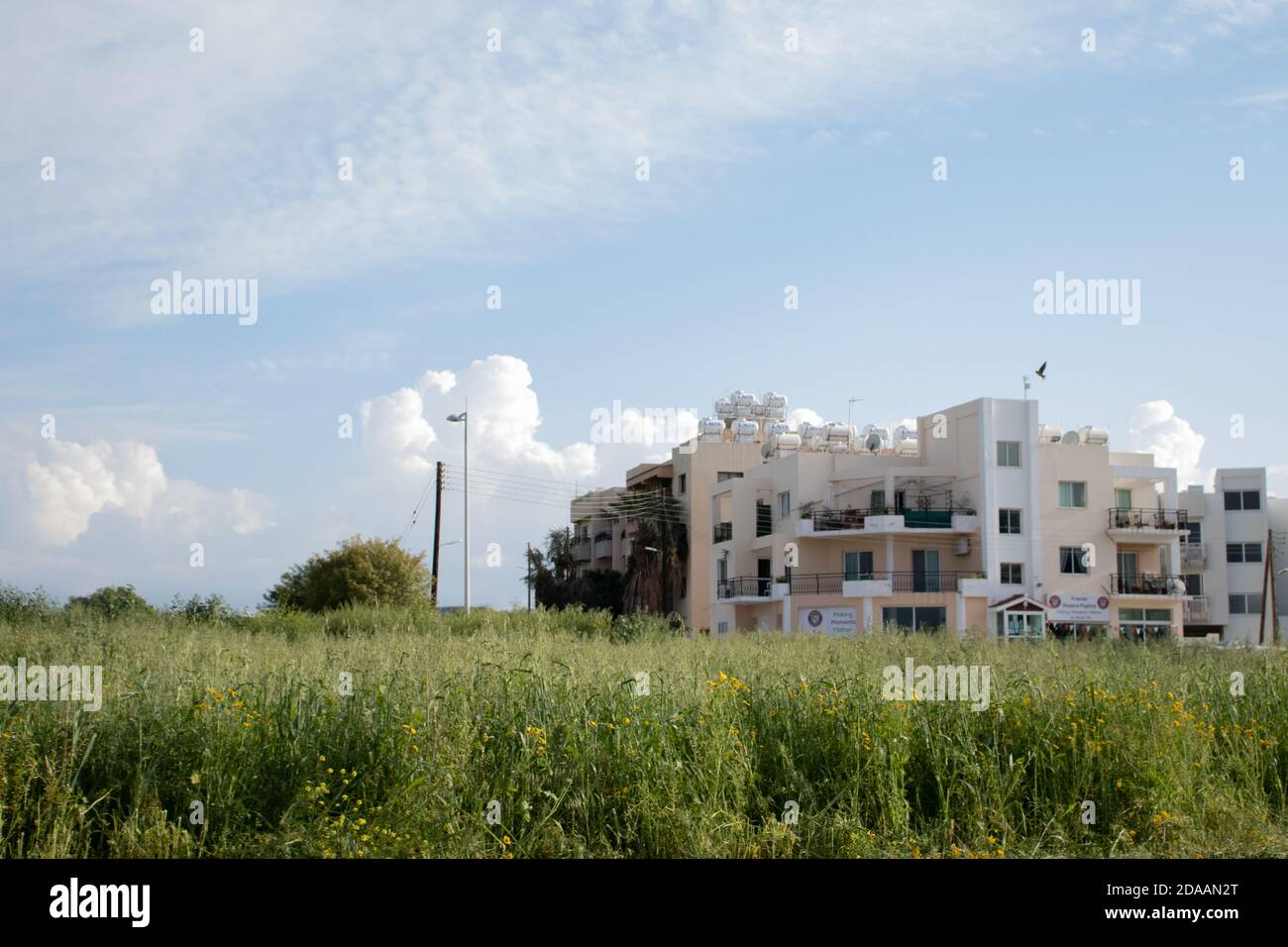 Living buildings, Cyprus Greek architecture, sunshine Stock Photo - Alamy