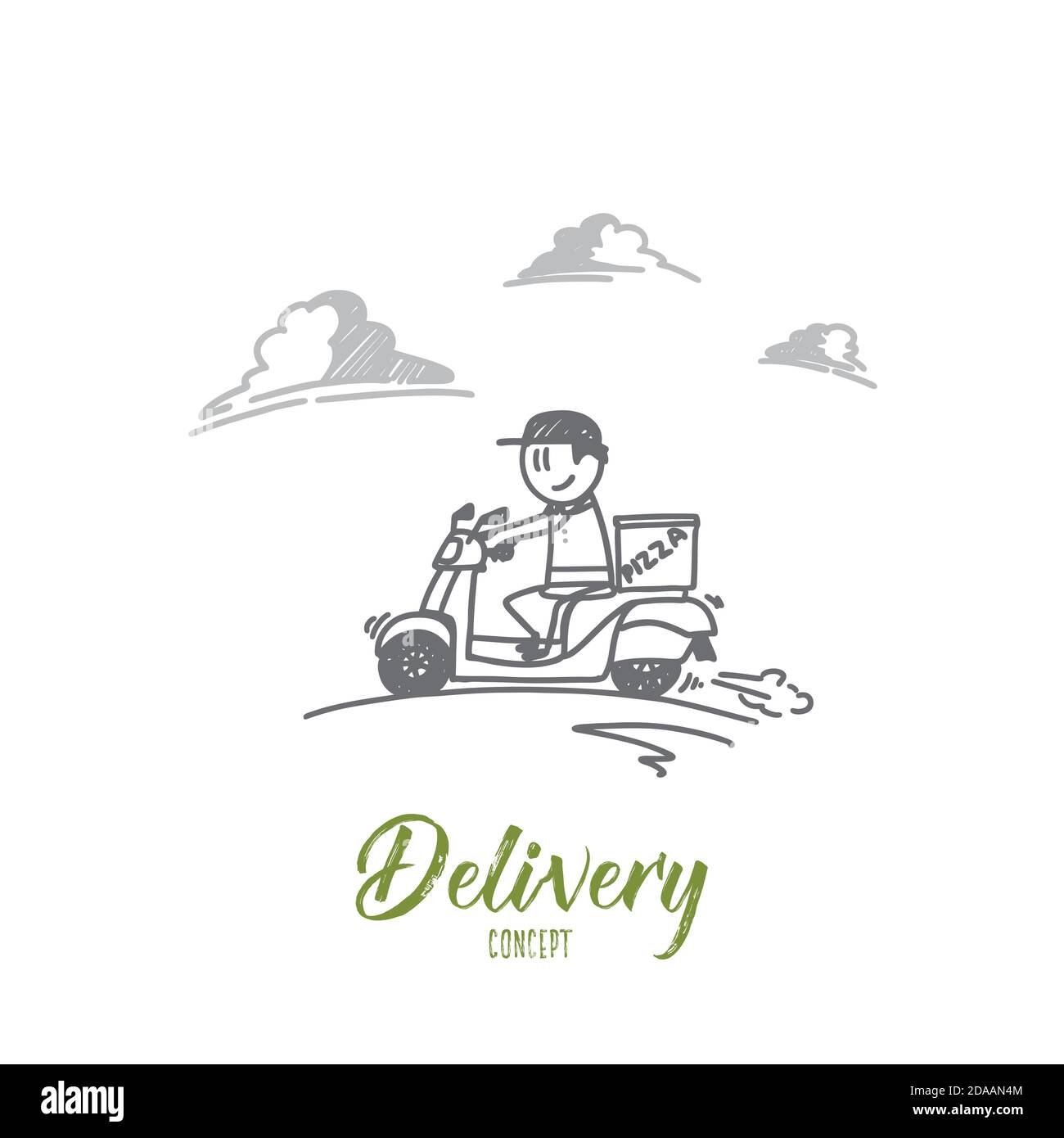 Delivery concept. Hand drawn isolated vector Stock Vector Image & Art ...