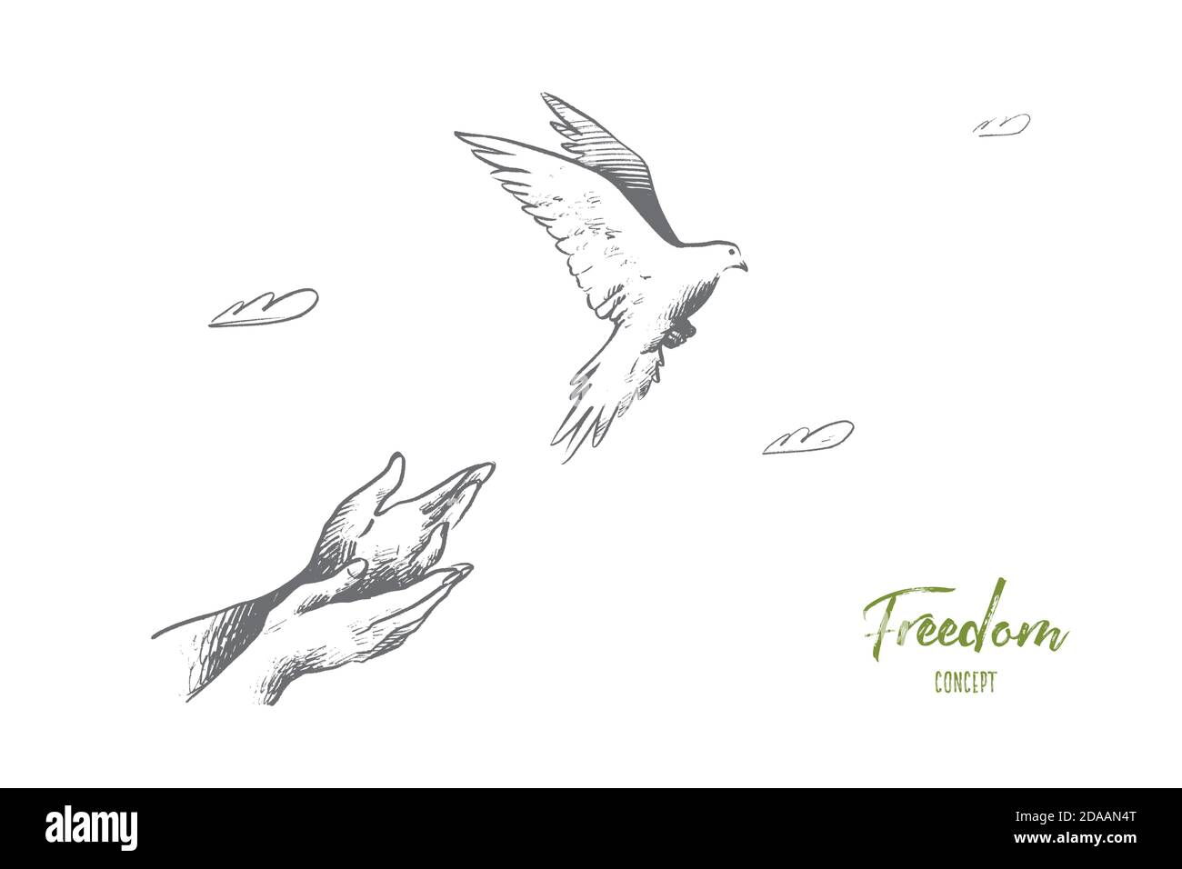 Freedom concept. Hand drawn isolated vector Stock Vector Image & Art ...