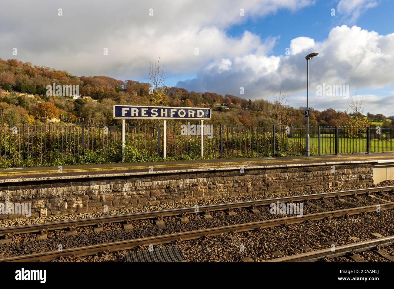 Station name sign at Freshford Railway Station Stock Photo - Alamy