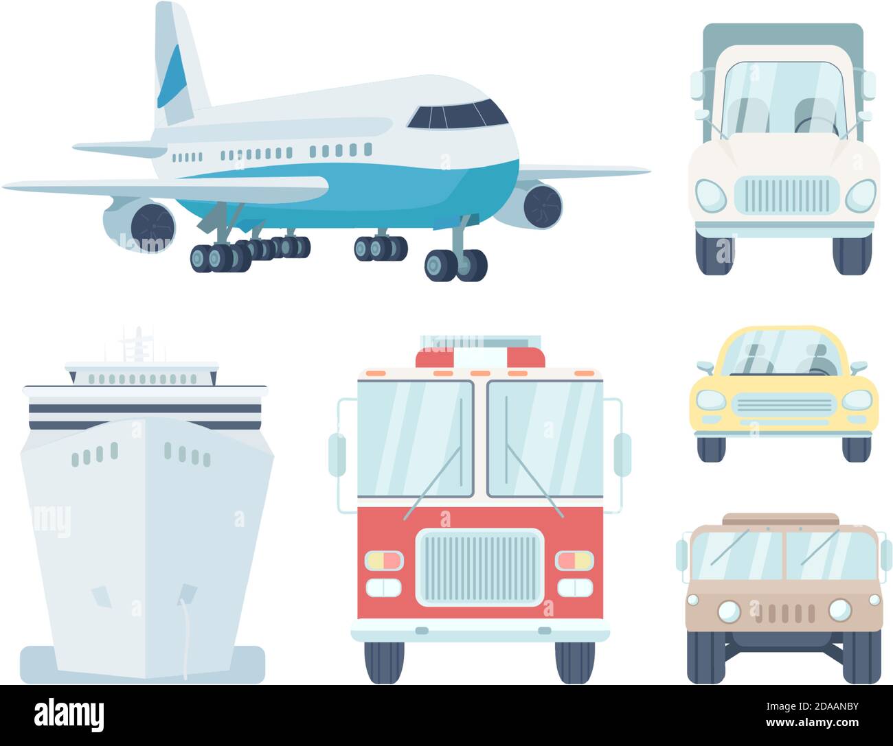 Vehicle types flat color vector objects set Stock Vector Image & Art ...