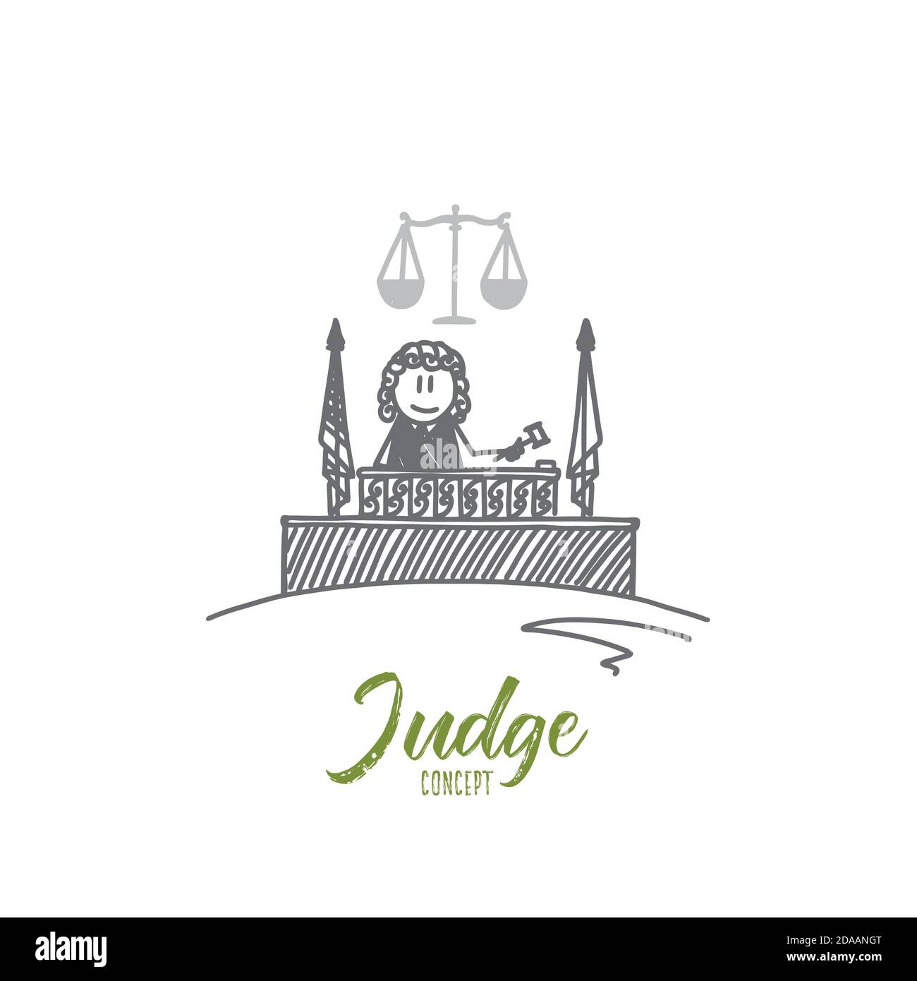 Judge concept. Hand drawn isolated vector Stock Vector Image & Art - Alamy