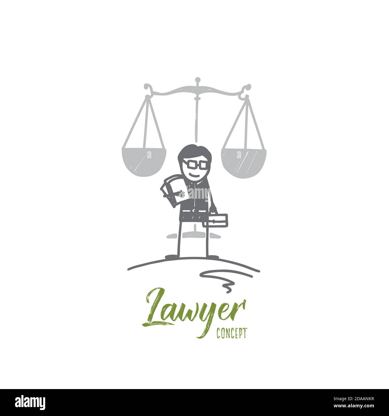 Lawyer concept. Hand drawn isolated vector Stock Vector Image & Art - Alamy