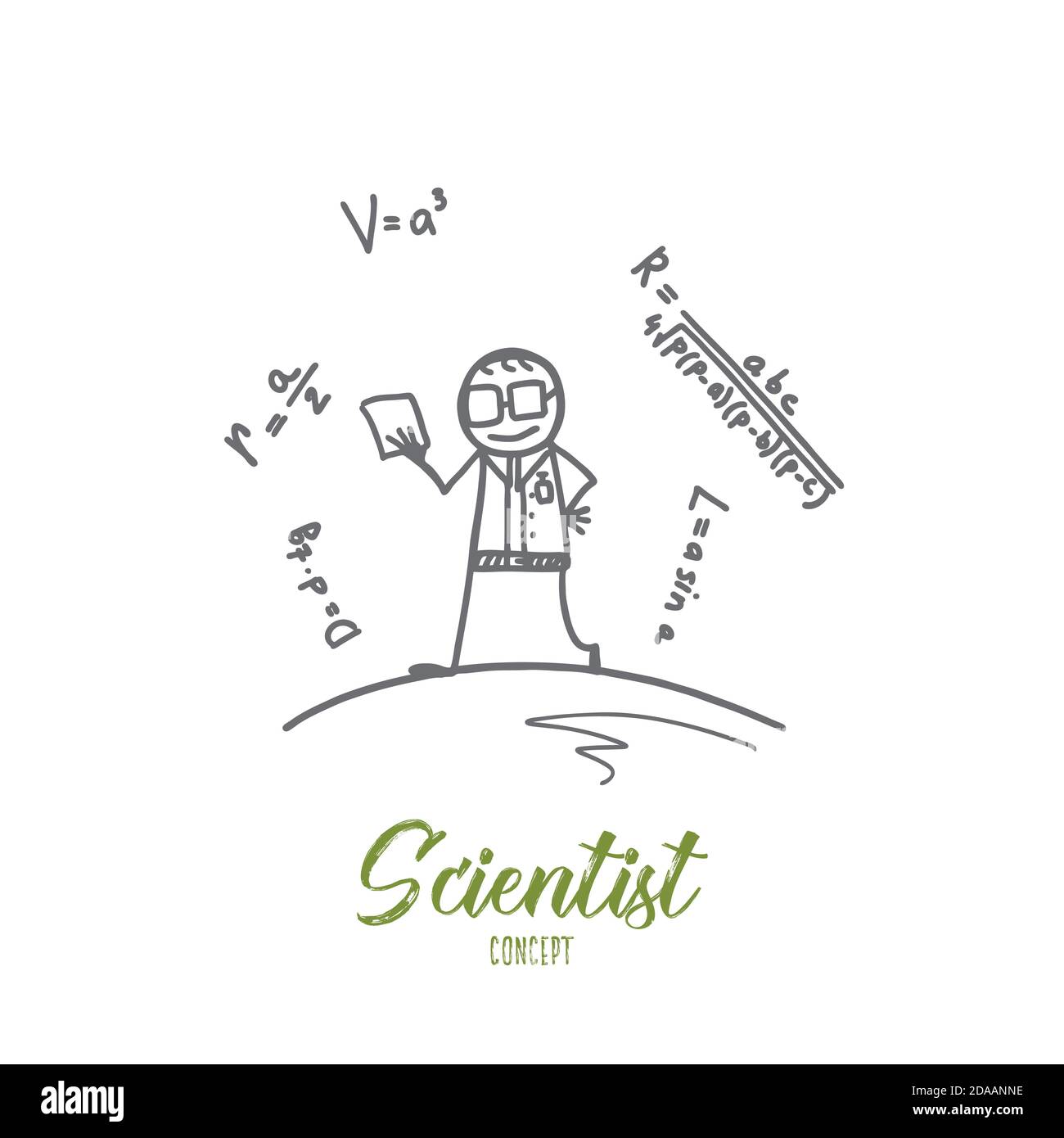 Scientist concept. Hand drawn isolated vector Stock Vector Image & Art ...