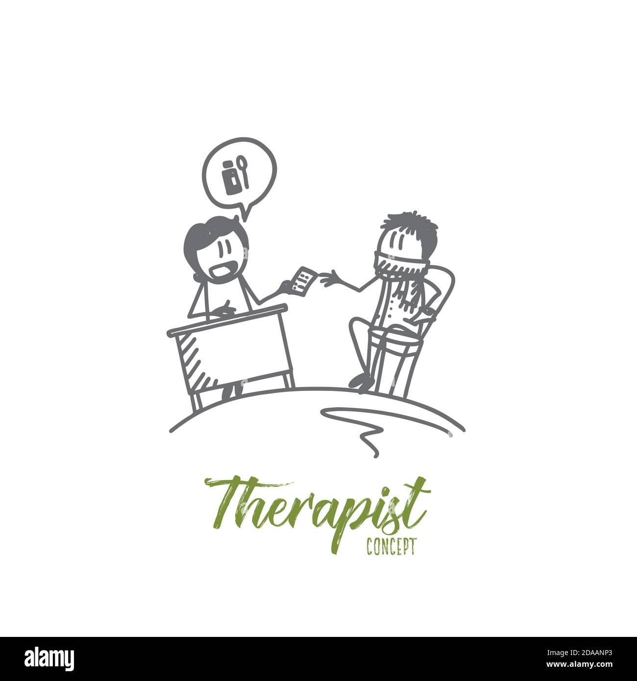 Therapist concept. Hand drawn isolated vector Stock Vector Image & Art ...