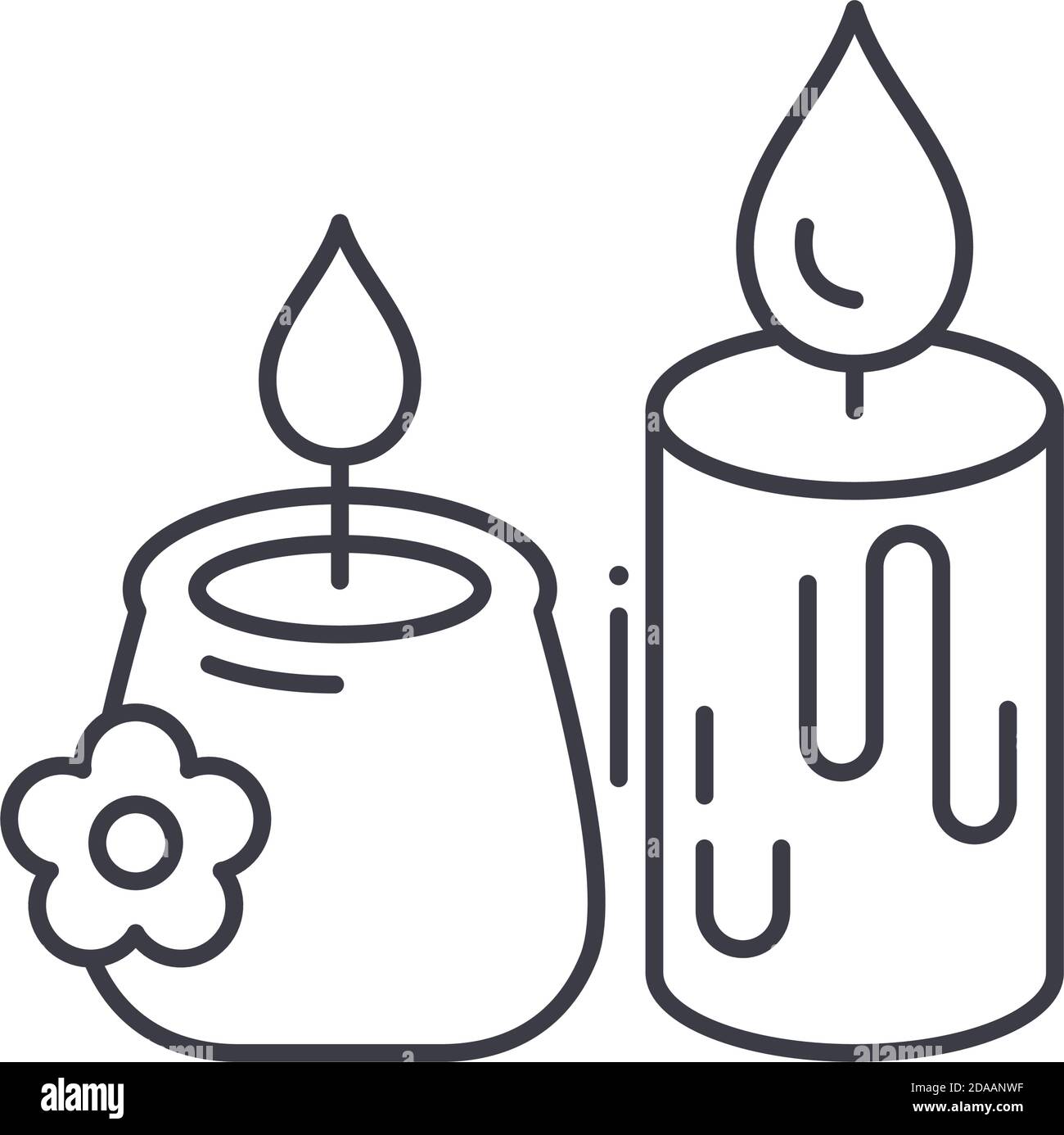 Aroma candle icon, linear isolated illustration, thin line vector, web design sign, outline ...