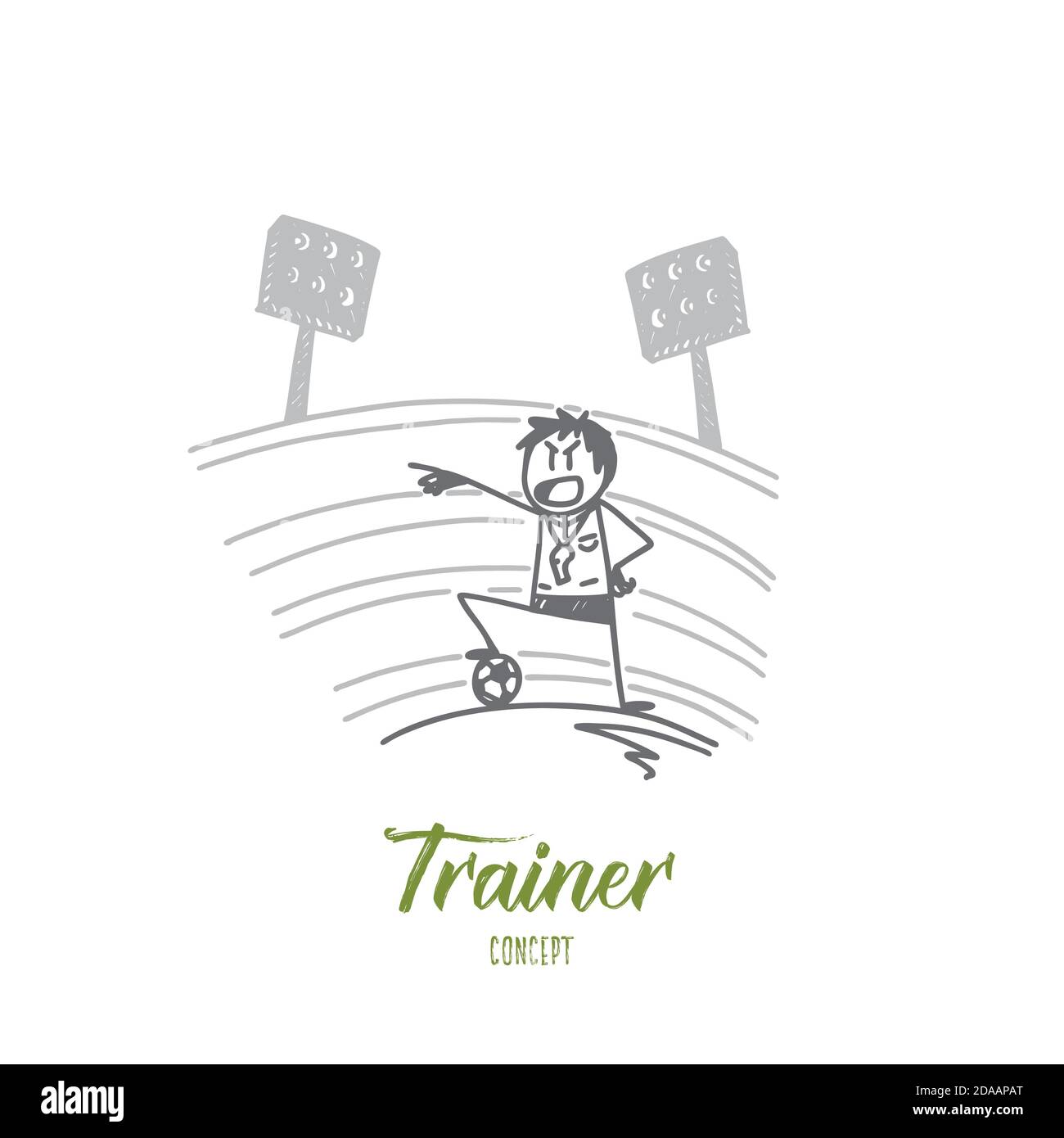 Trainer concept. Hand drawn isolated vector Stock Vector Image & Art ...
