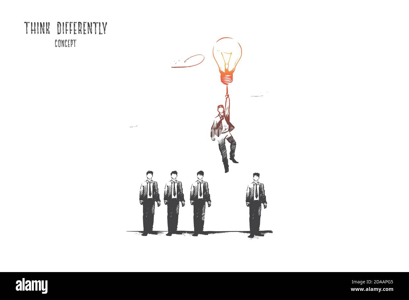 Think differently concept. Hand drawn isolated vector Stock Vector ...