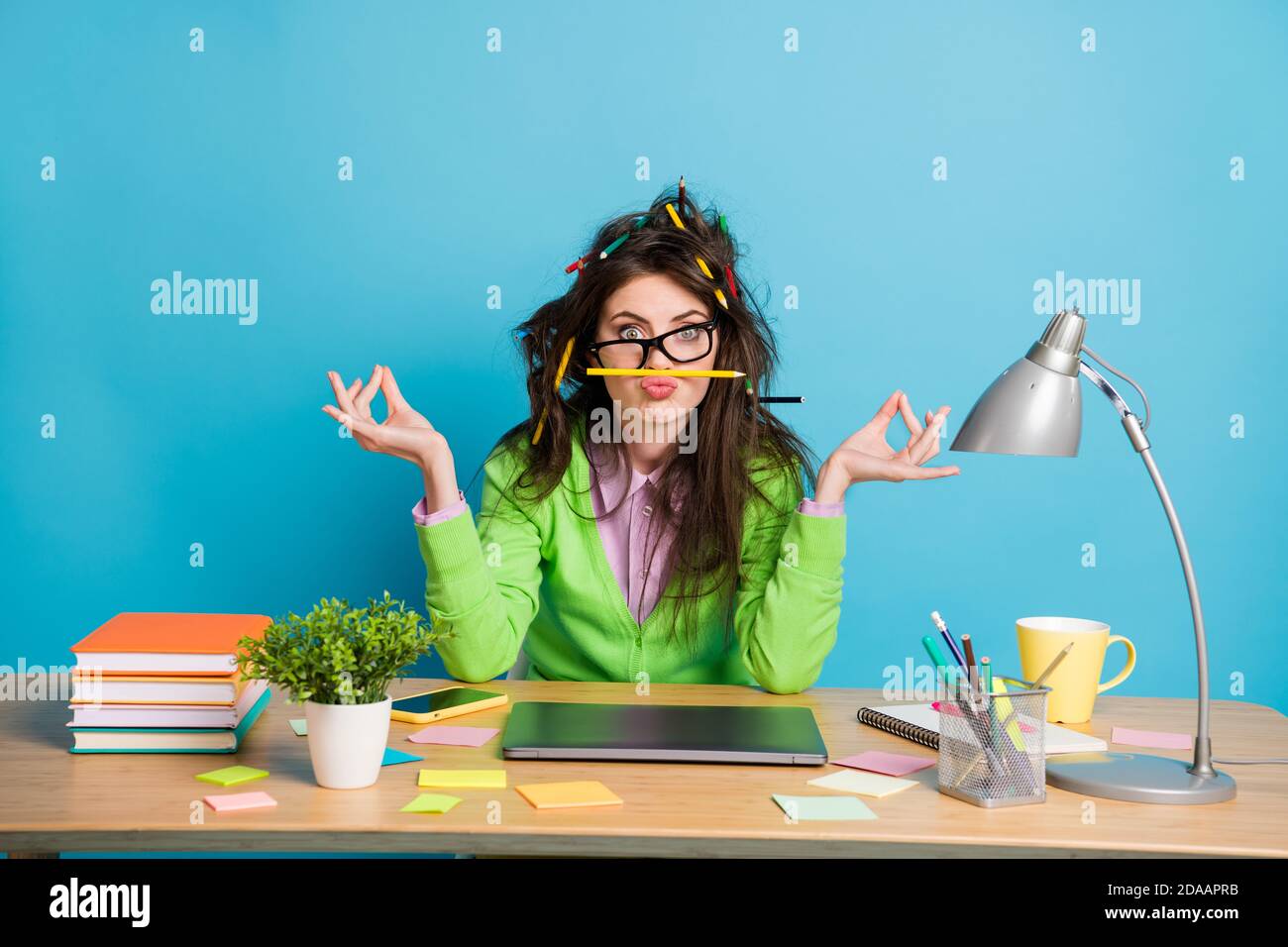 Portrait of her she nice attractive childish teenage girl holding ...